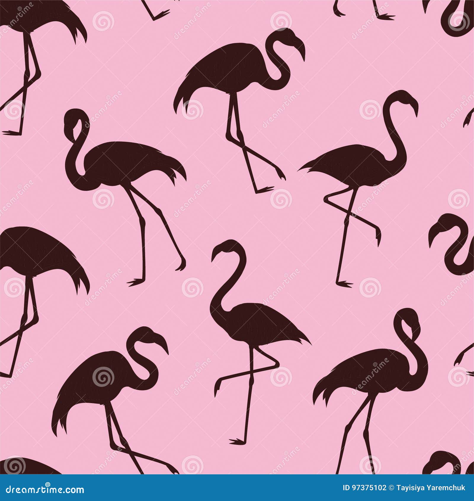 Flamingo Pattern. Vector Seamless Texture. Stock Illustration ...