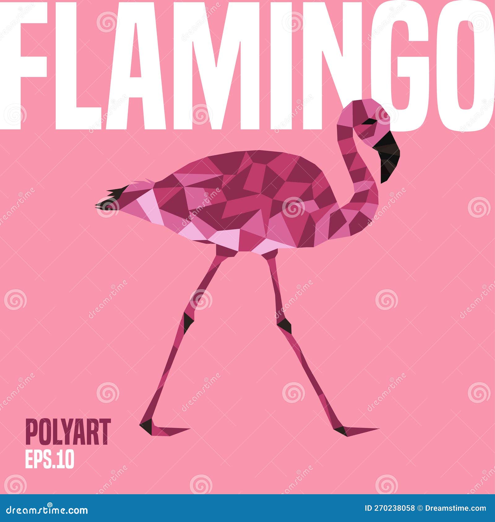 Polygonal Geometric Flamingo Stock Illustration - Illustration of ...