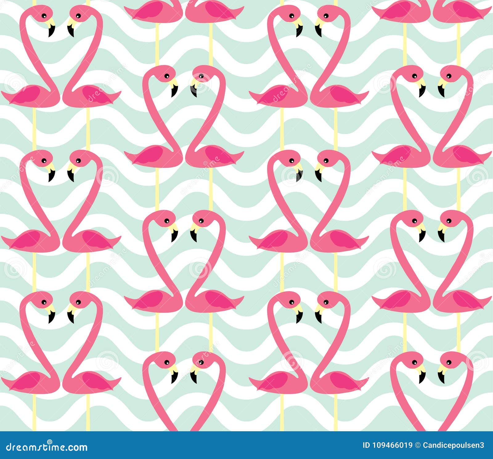 Flamingo repeat pattern stock vector. Illustration of circular - 109466019