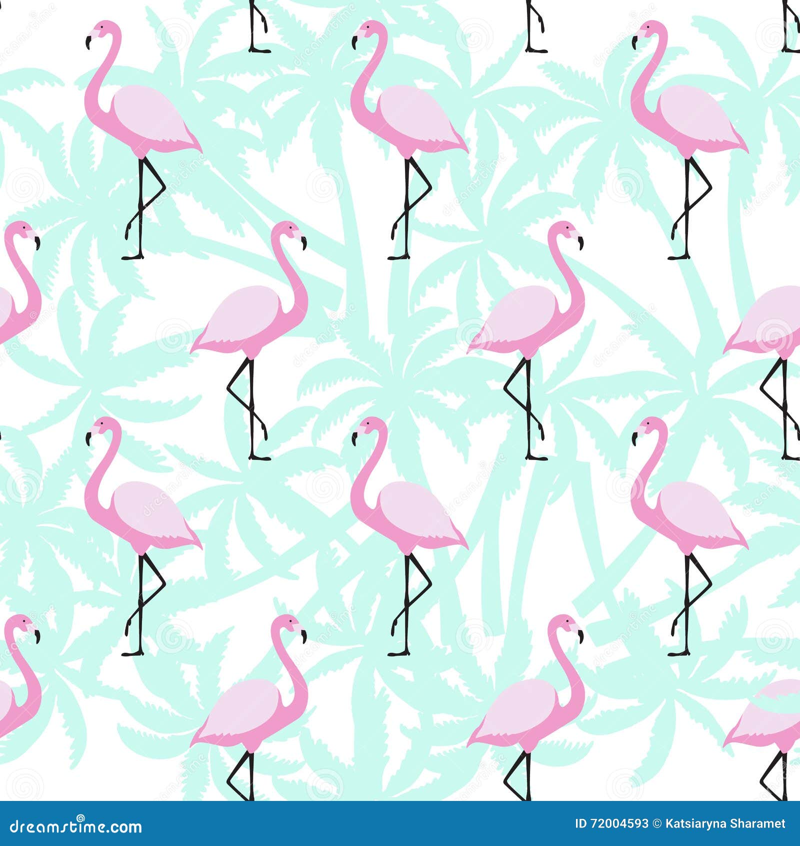 Flamingo seamless pattern. stock vector. Illustration of decor - 72004593