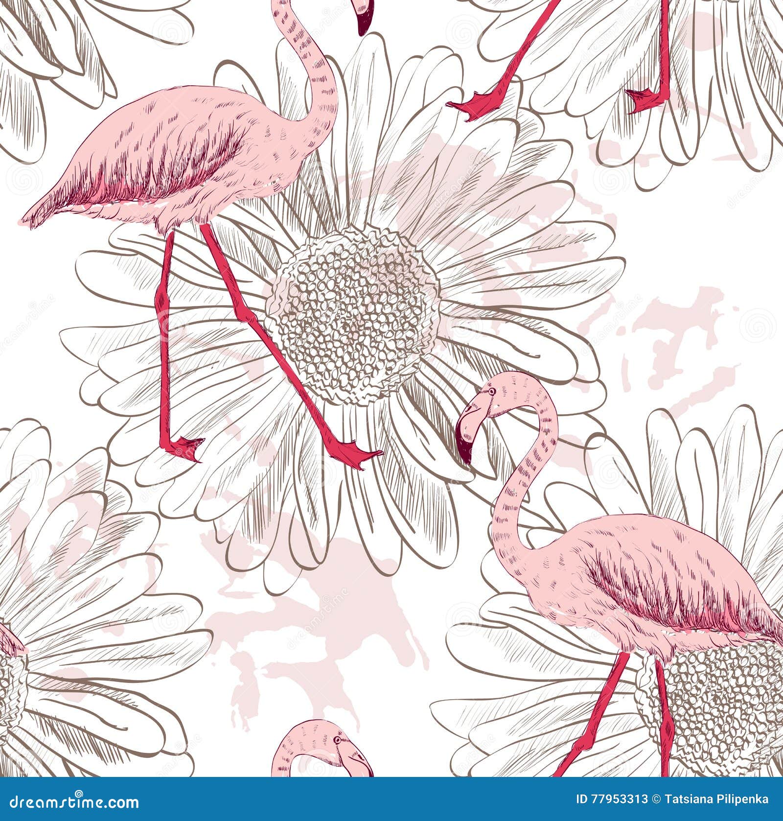 Flamingo. Seamless pattern stock vector. Illustration of print - 77953313