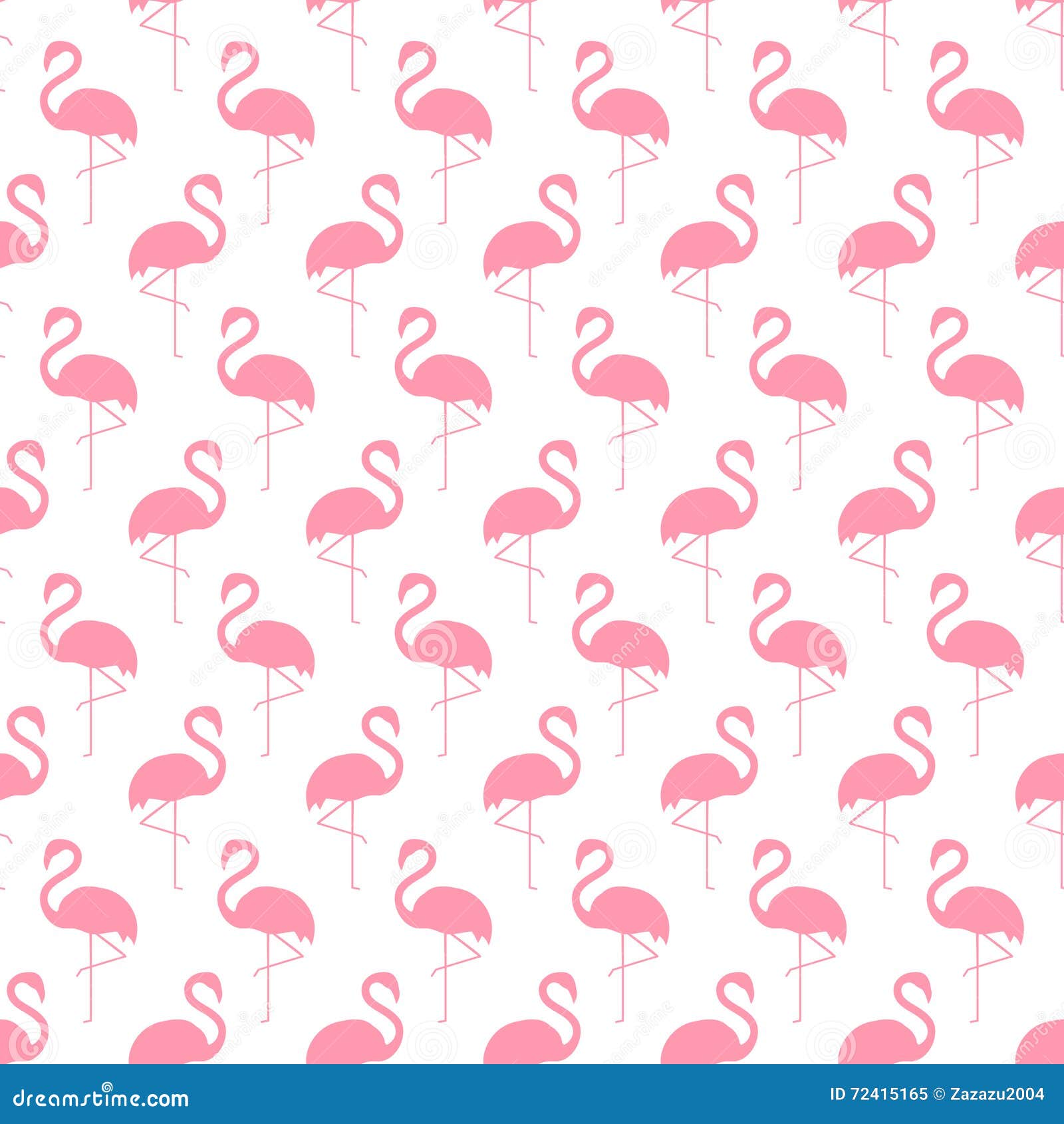 Flamingo Seamless Pattern on White Background. Stock Vector ...
