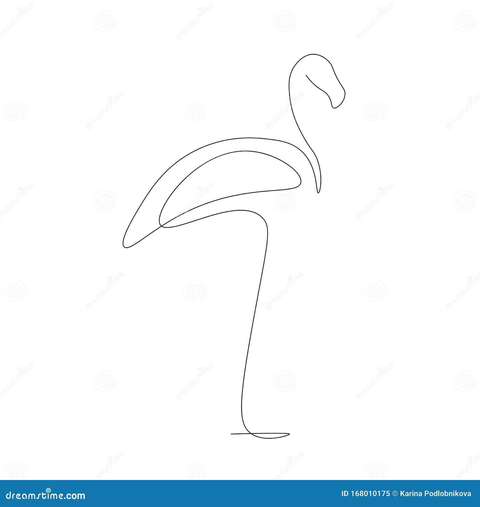 Flamingo Silhouette Continuous Line Drawing, Vector Stock Vector ...