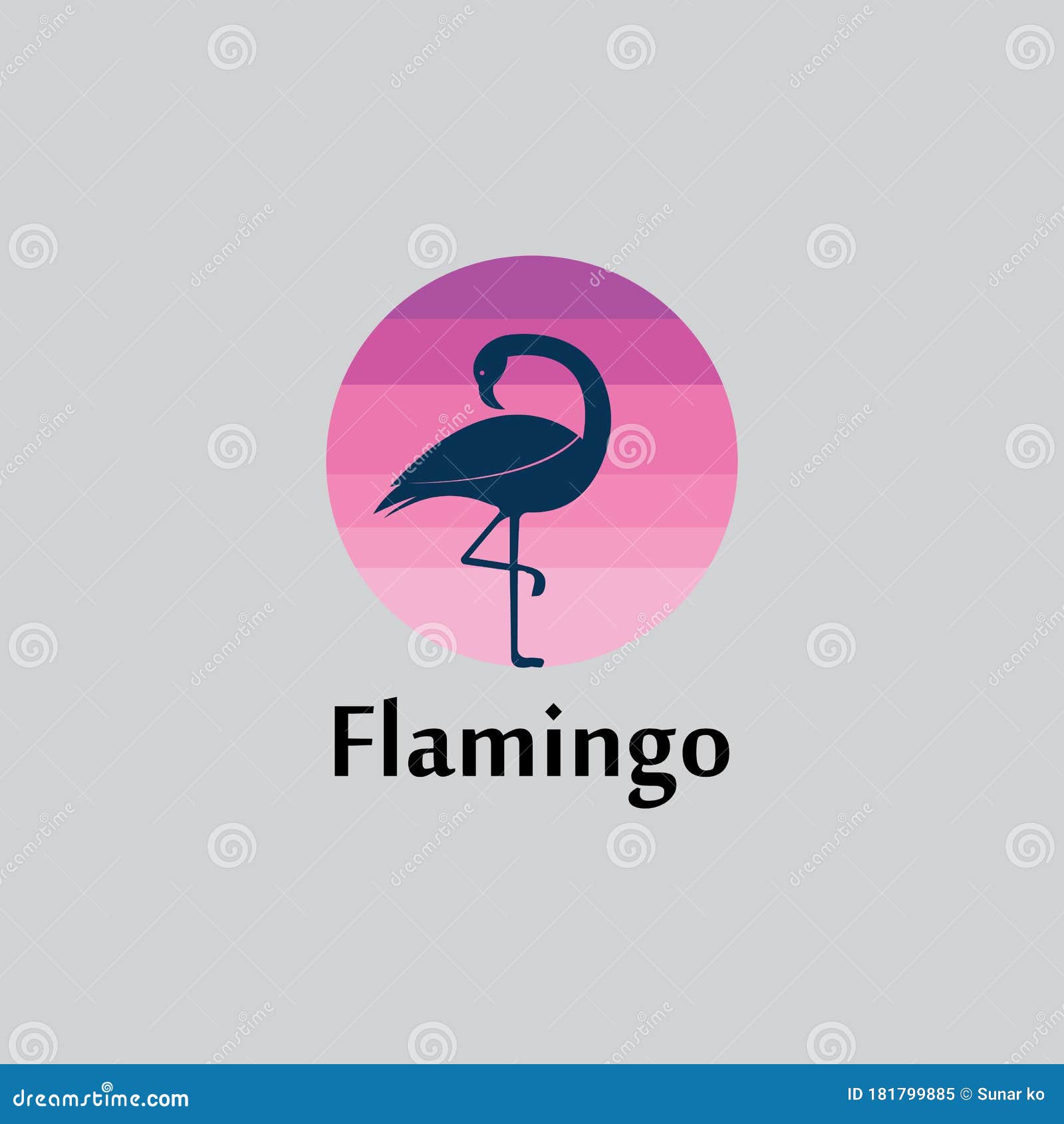 Flamingo Silhouette Scene at Sunset Logo Design Vector Stock Vector ...