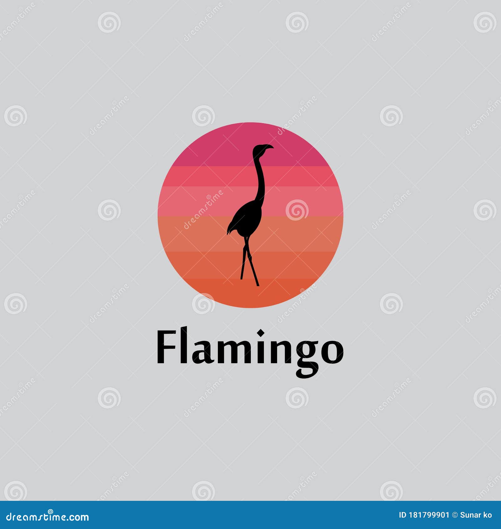 Flamingo Silhouette Scene at Sunset Logo Design Vector Stock Vector ...