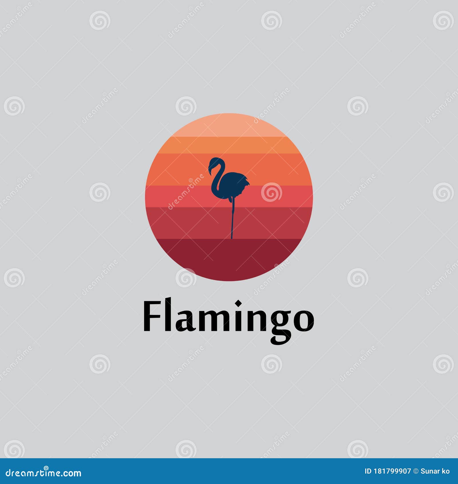 Flamingo Silhouette Scene at Sunset Logo Design Vector Stock Vector ...