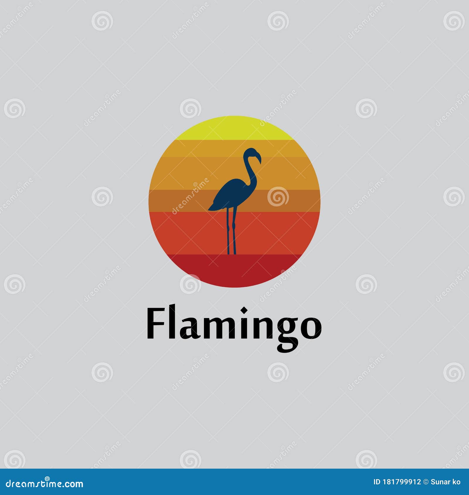 Flamingo Silhouette Scene at Sunset Logo Design Vector Stock Vector ...