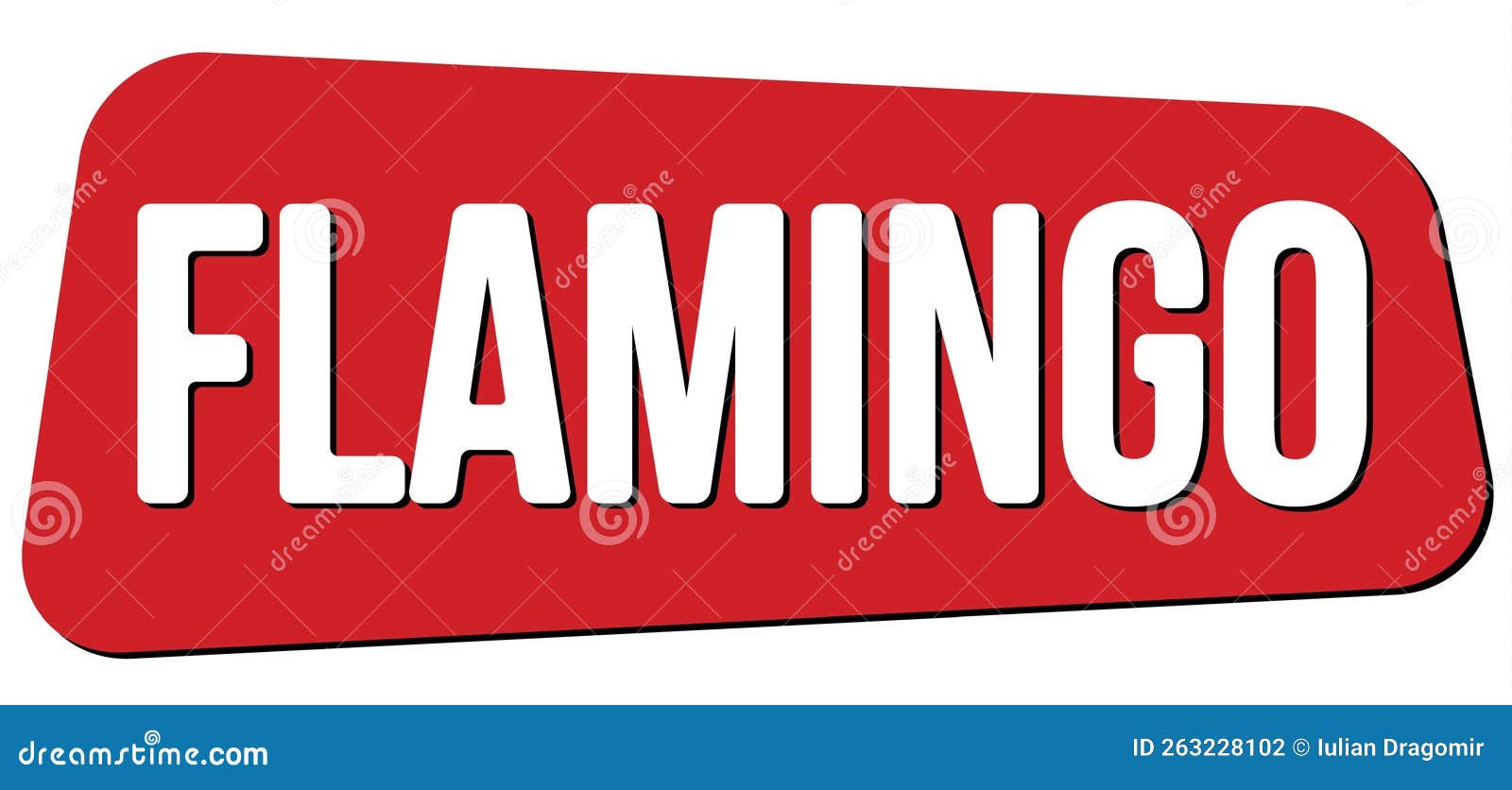 FLAMINGO Text on Red Trapeze Stamp Sign Stock Illustration ...