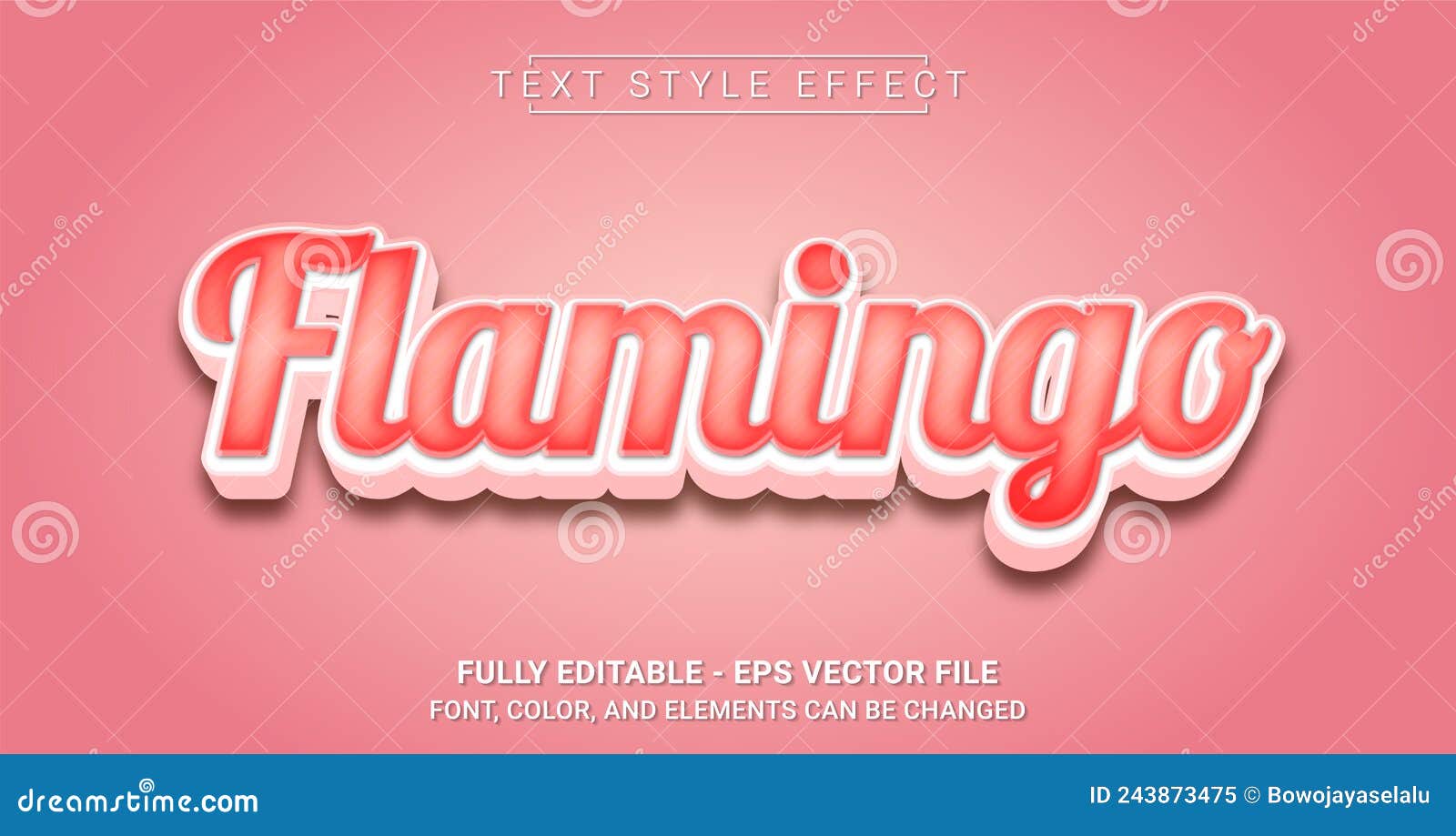 Flamingo Text Style Effect. Editable Graphic Text Template Stock Vector ...
