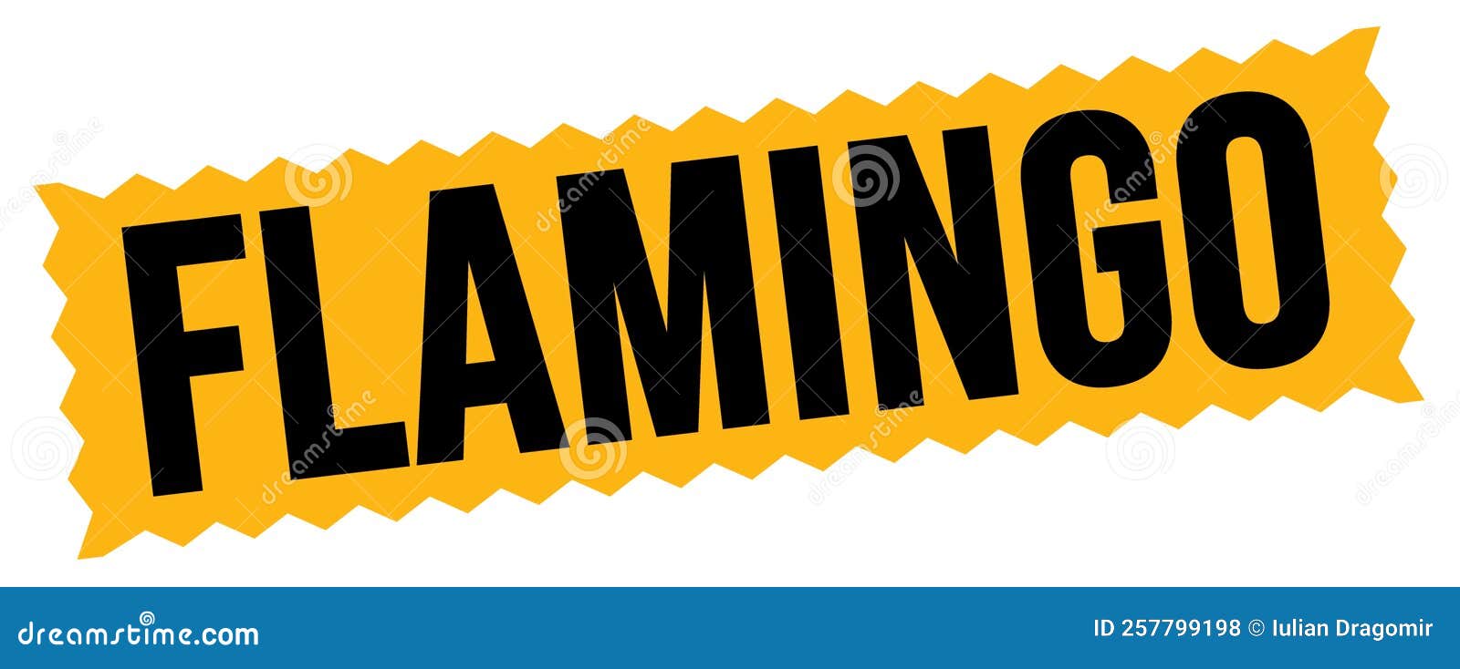 FLAMINGO Text Written on Orange-black Zig-zag Stamp Stock Illustration ...