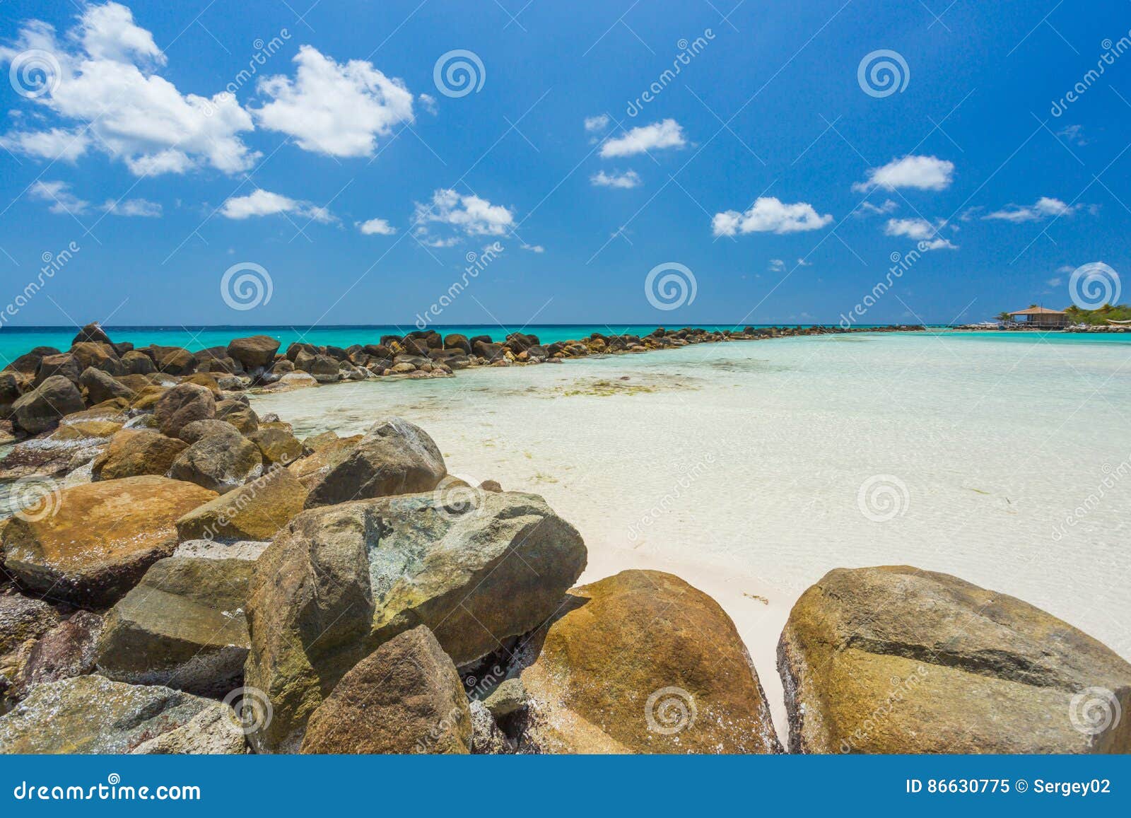 Flamingostrand in Aruba-Insel Stockbild - Bild von exotisch, schacht ...