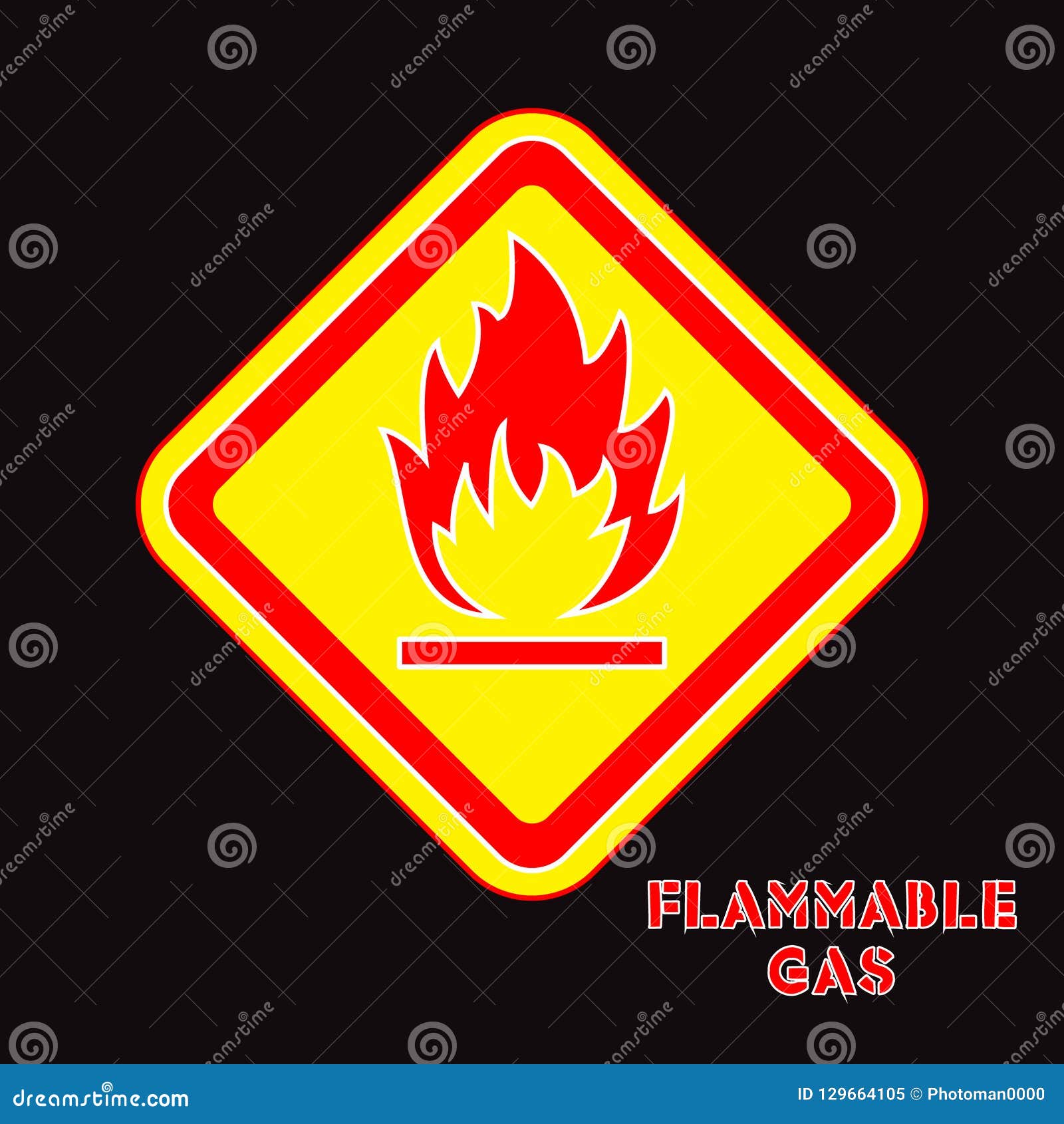 Flammable Attention Vector Sign Stock Vector - Illustration of burnable ...