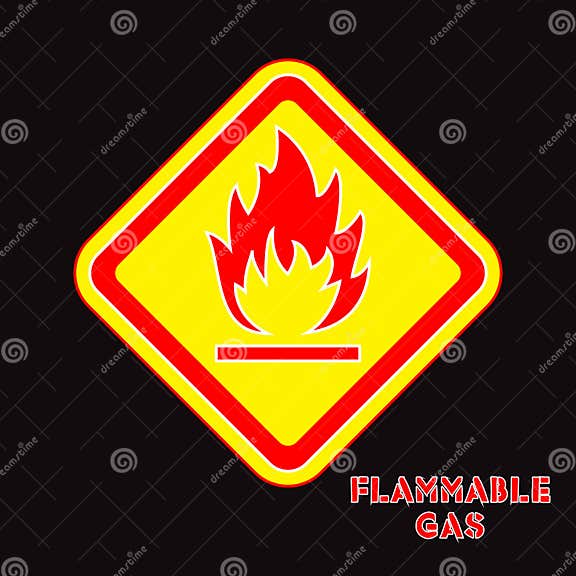 Flammable Attention Vector Sign Stock Vector - Illustration of burnable ...