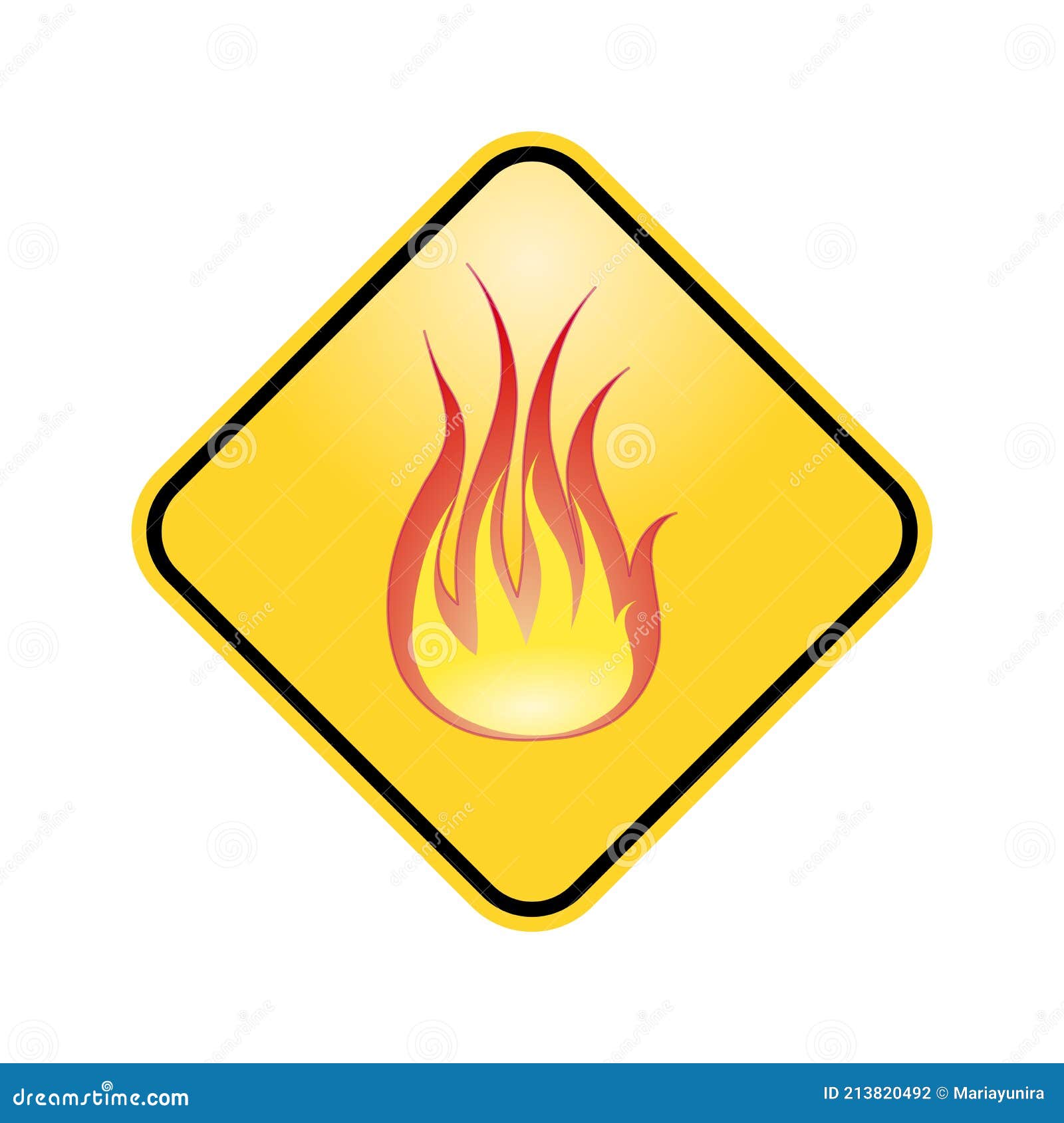 Flammable Flame Sign on Yellow Diamond Board Stock Vector ...