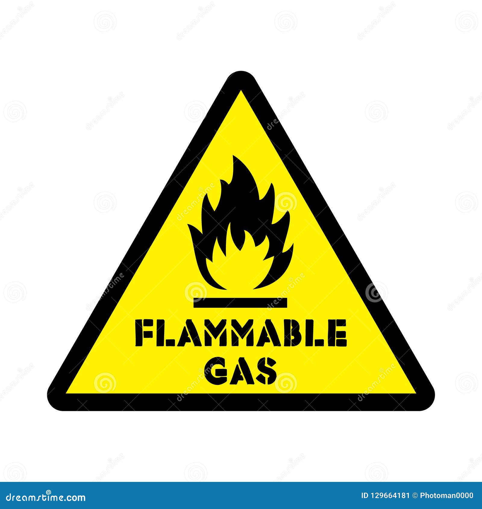 Flammable Gas Attention Sticker Stock Vector - Illustration of danger ...