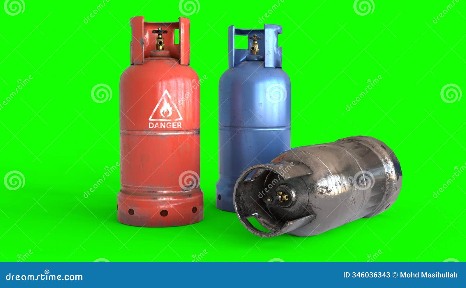 Flammable Gas Cylinder Featuring A Pressure Gauge, Valve, And A Flame ...
