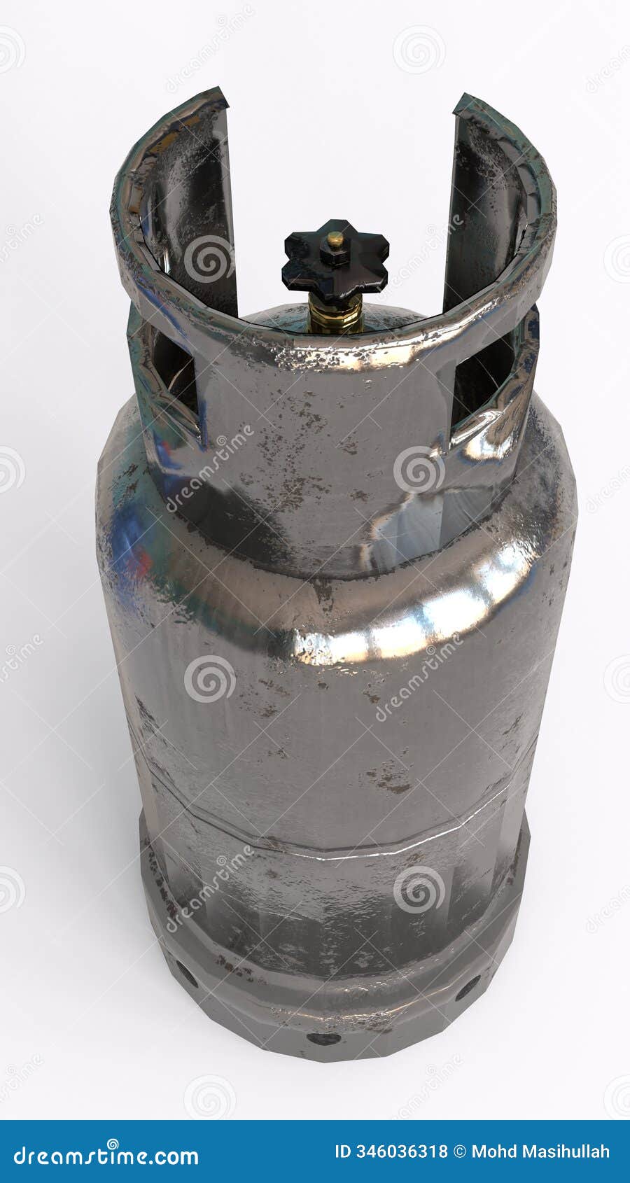 Flammable Gas Cylinder With Pressure Gauge, Safety Valve And Warning ...