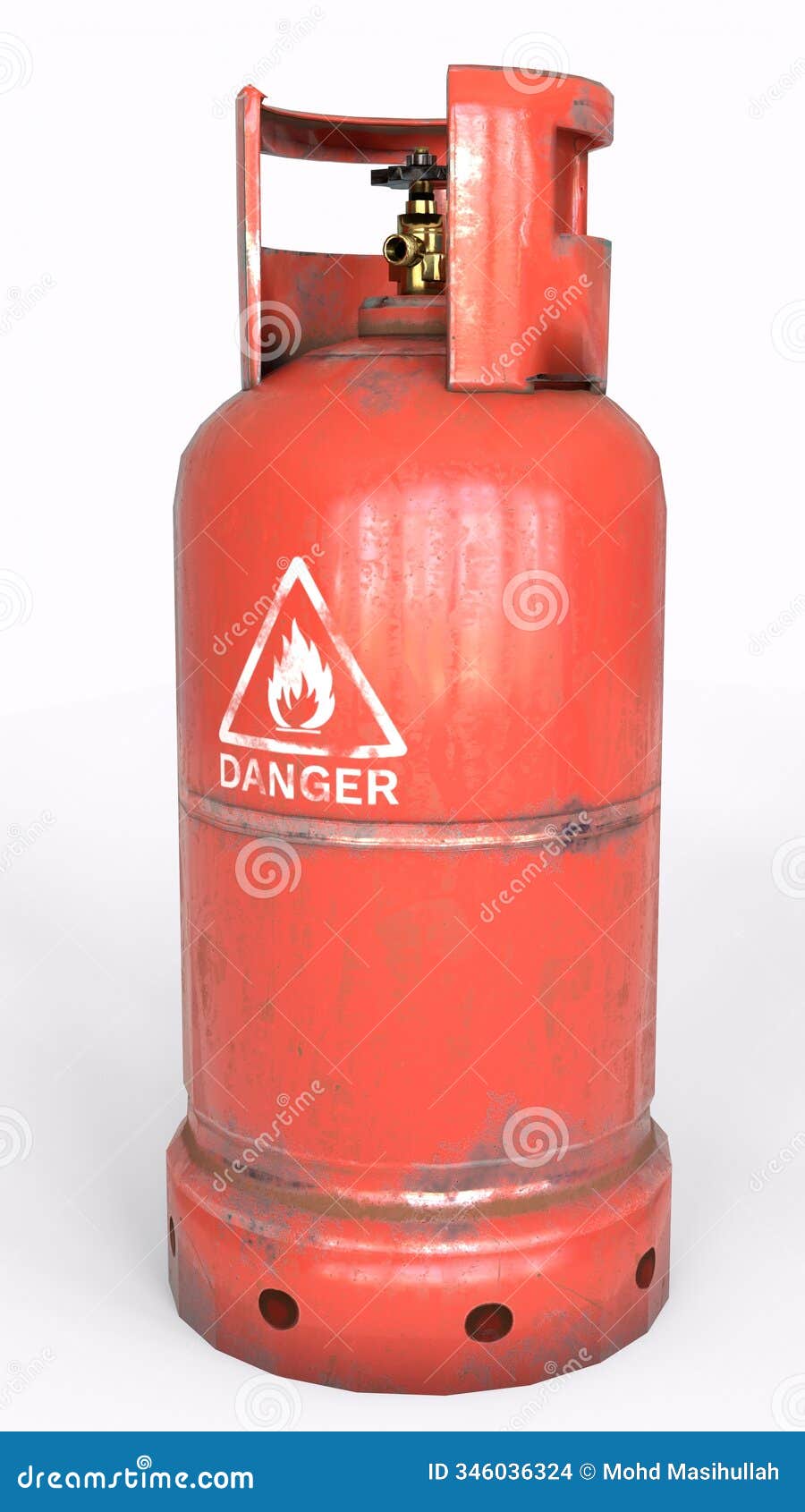 Flammable Gas Cylinder with White Background Stock Illustration ...