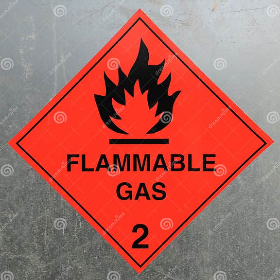 Flammable Gas Hazard Warning Sign Stock Photo - Image of close, explode ...
