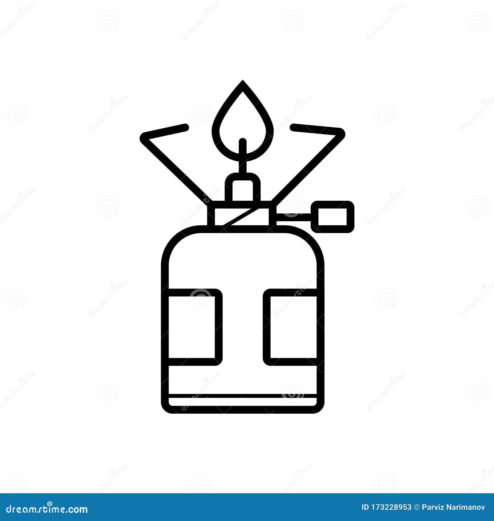 Flammable Gas Red Tank Flat Vector Illustration. Lng Cylinder For Stove ...