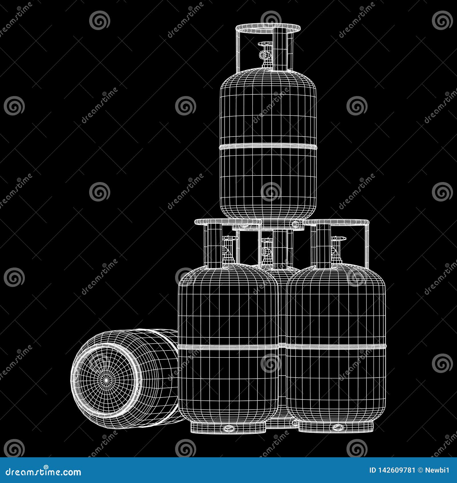 Flammable Gas Tank Wireframe Stock Vector - Illustration of heating ...