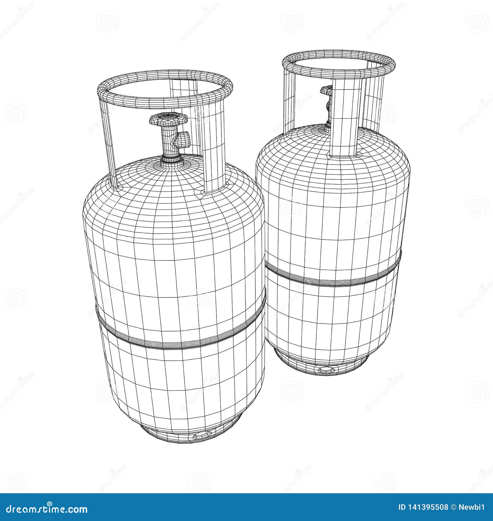 Flammable Gas Tank Wireframe Stock Vector - Illustration of domestic ...