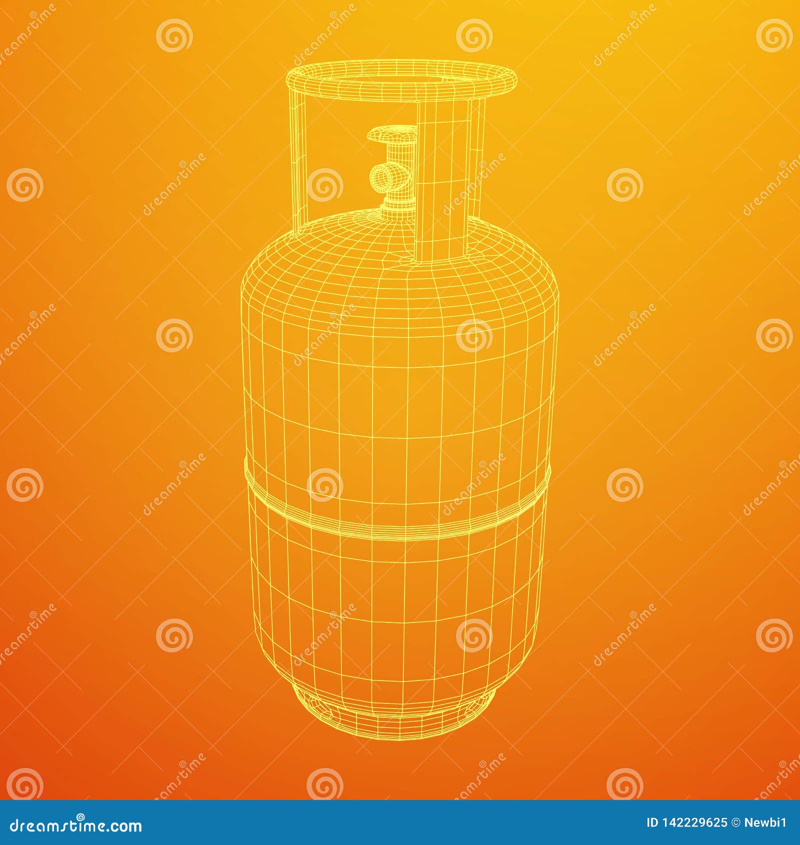 Flammable Gas Tank Wireframe Stock Vector - Illustration of industrial ...