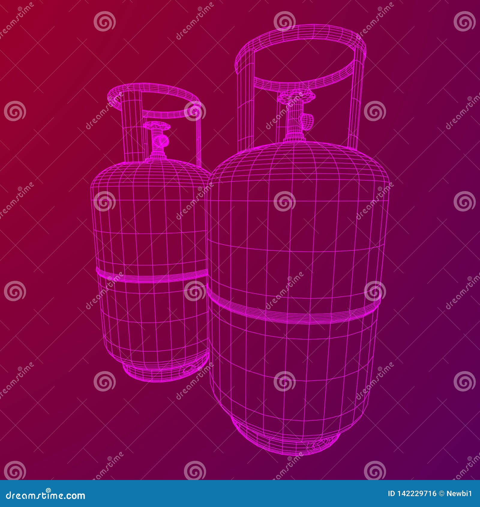 Flammable Gas Tank Wireframe Stock Vector - Illustration of compressed ...