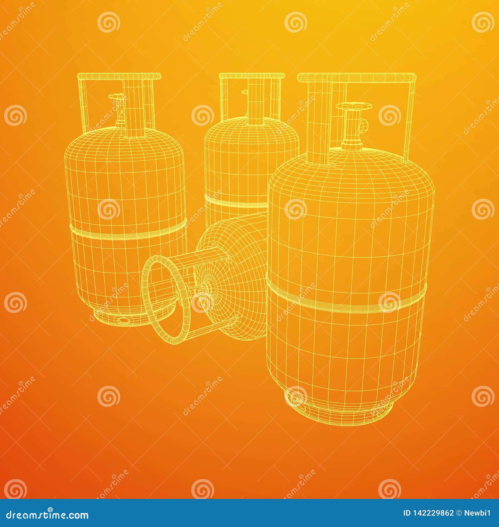 Flammable Gas Tank Wireframe Stock Vector - Illustration of blueprint ...