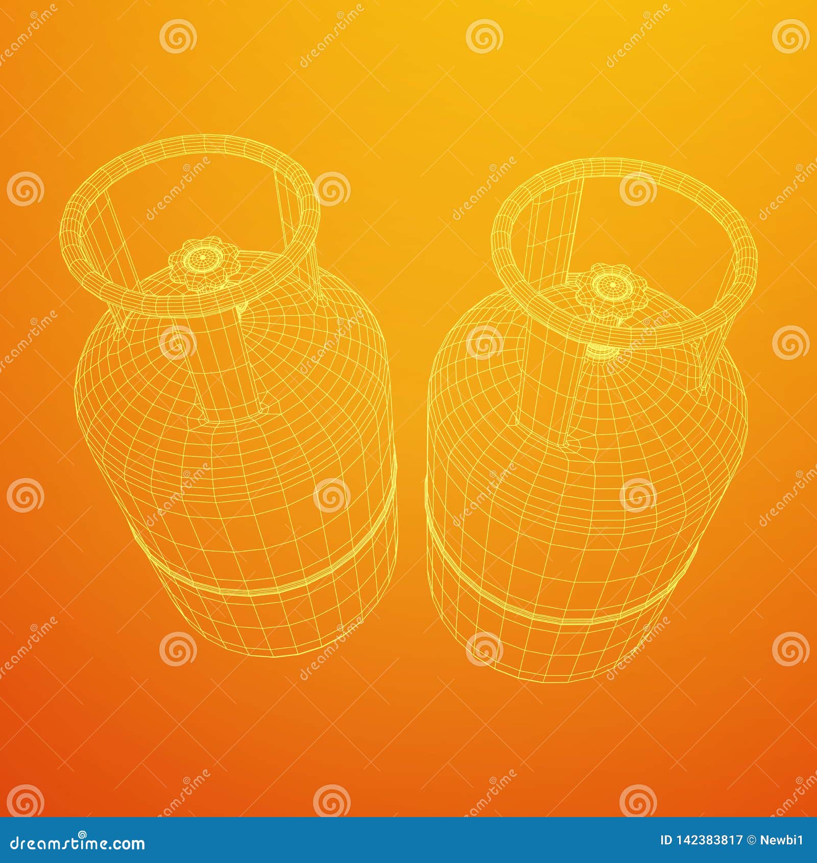Flammable Gas Tank Wireframe Stock Vector - Illustration of frame ...