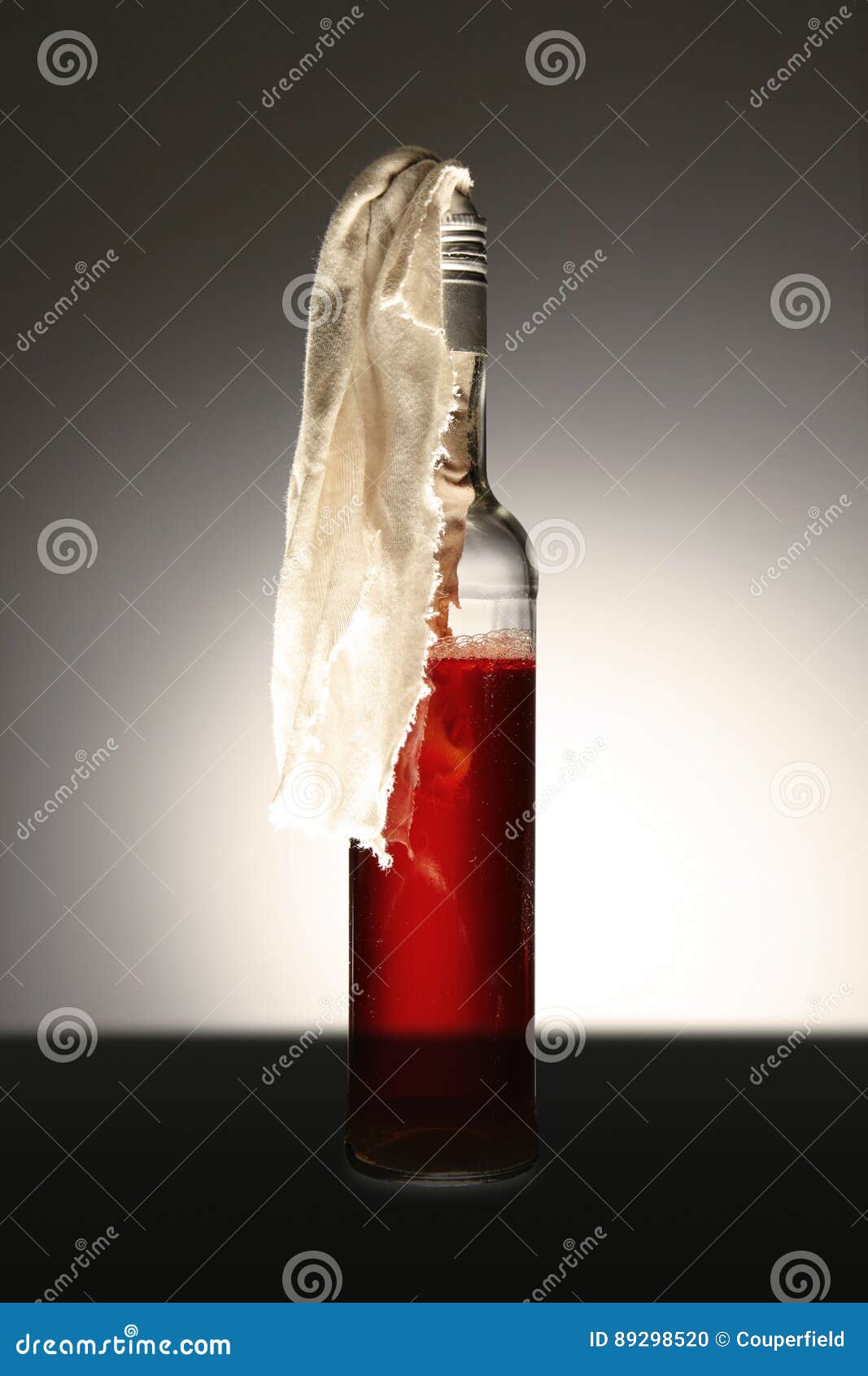 Flammable Glass Bottle with Knot for Initiation Stock Photo - Image of ...