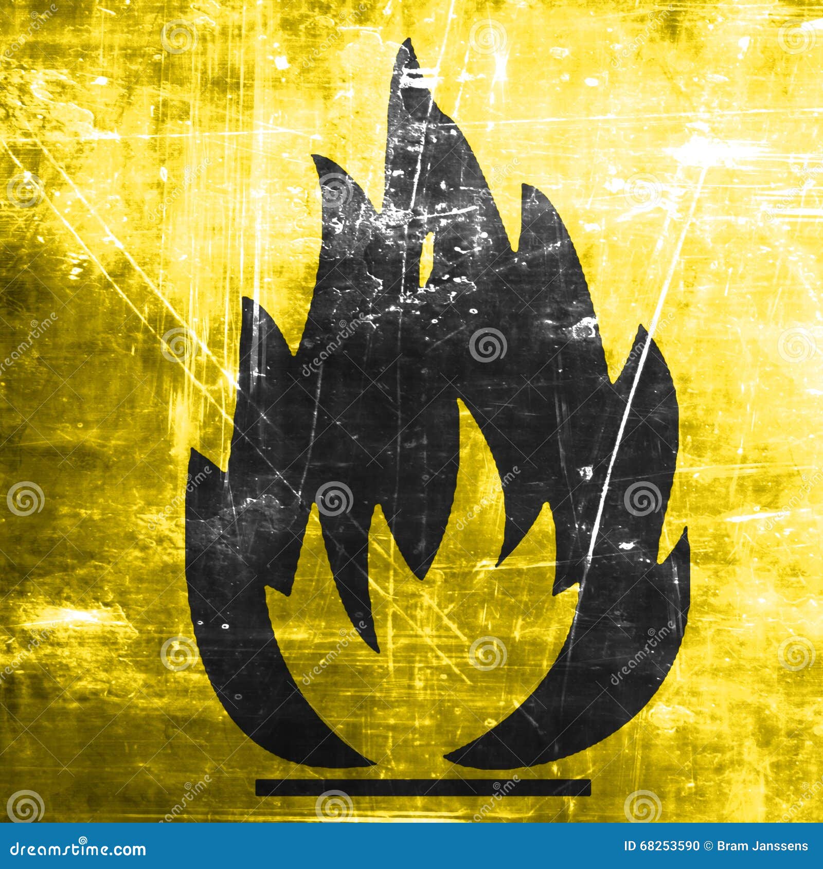 Flammable hazard sign stock illustration. Illustration of black - 68253590
