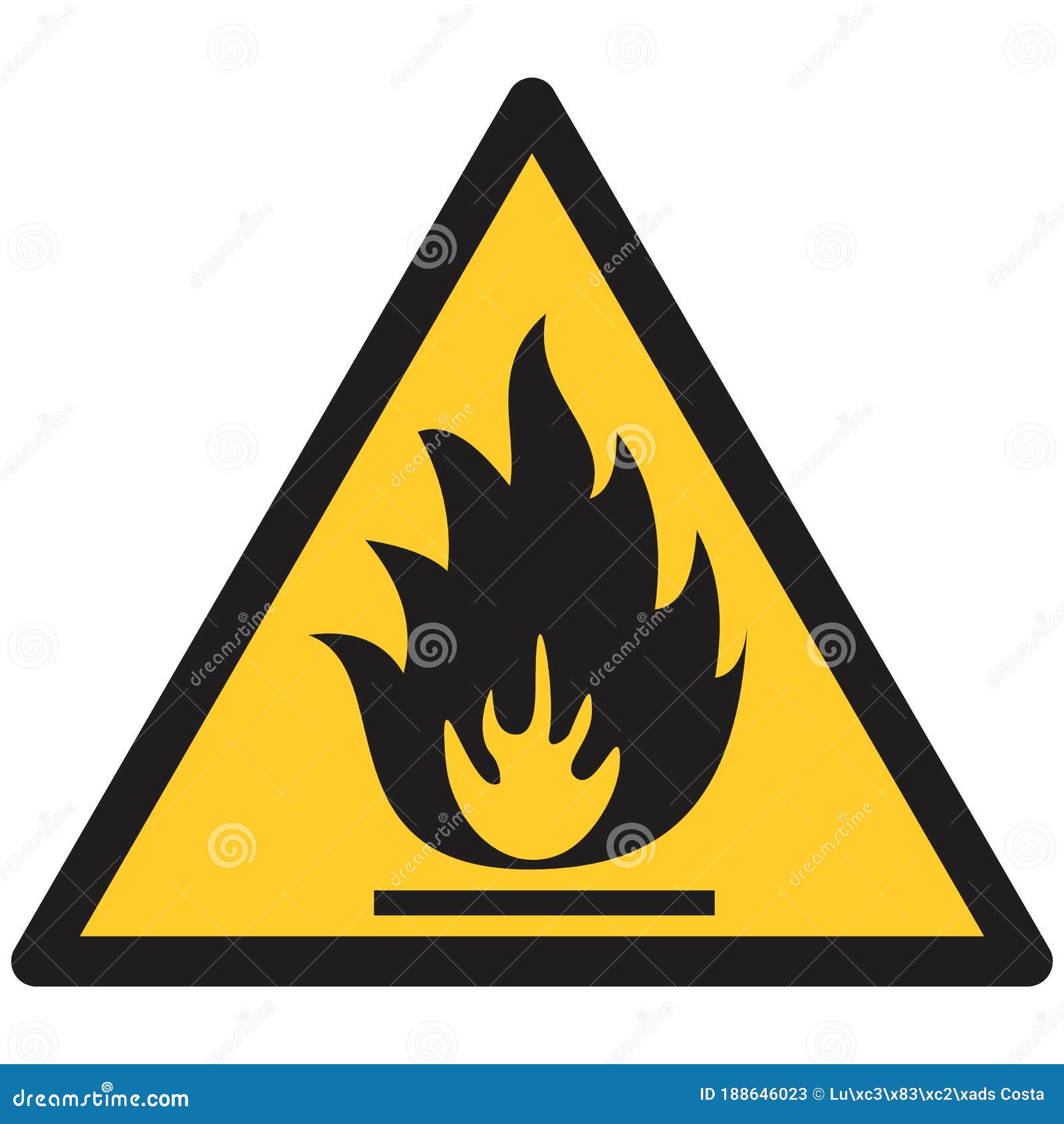 Flammable hazard symbol stock illustration. Illustration of emblem ...