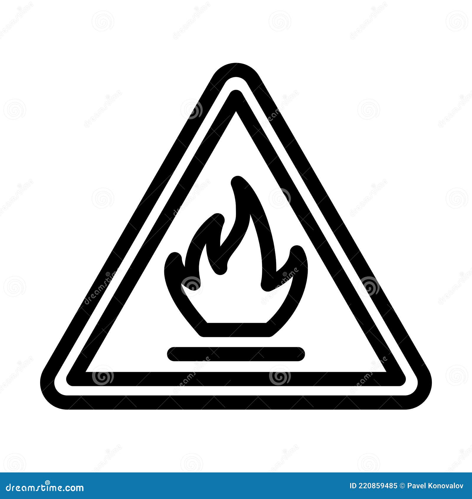 Flammable Icon stock vector. Illustration of hazardous - 220859485