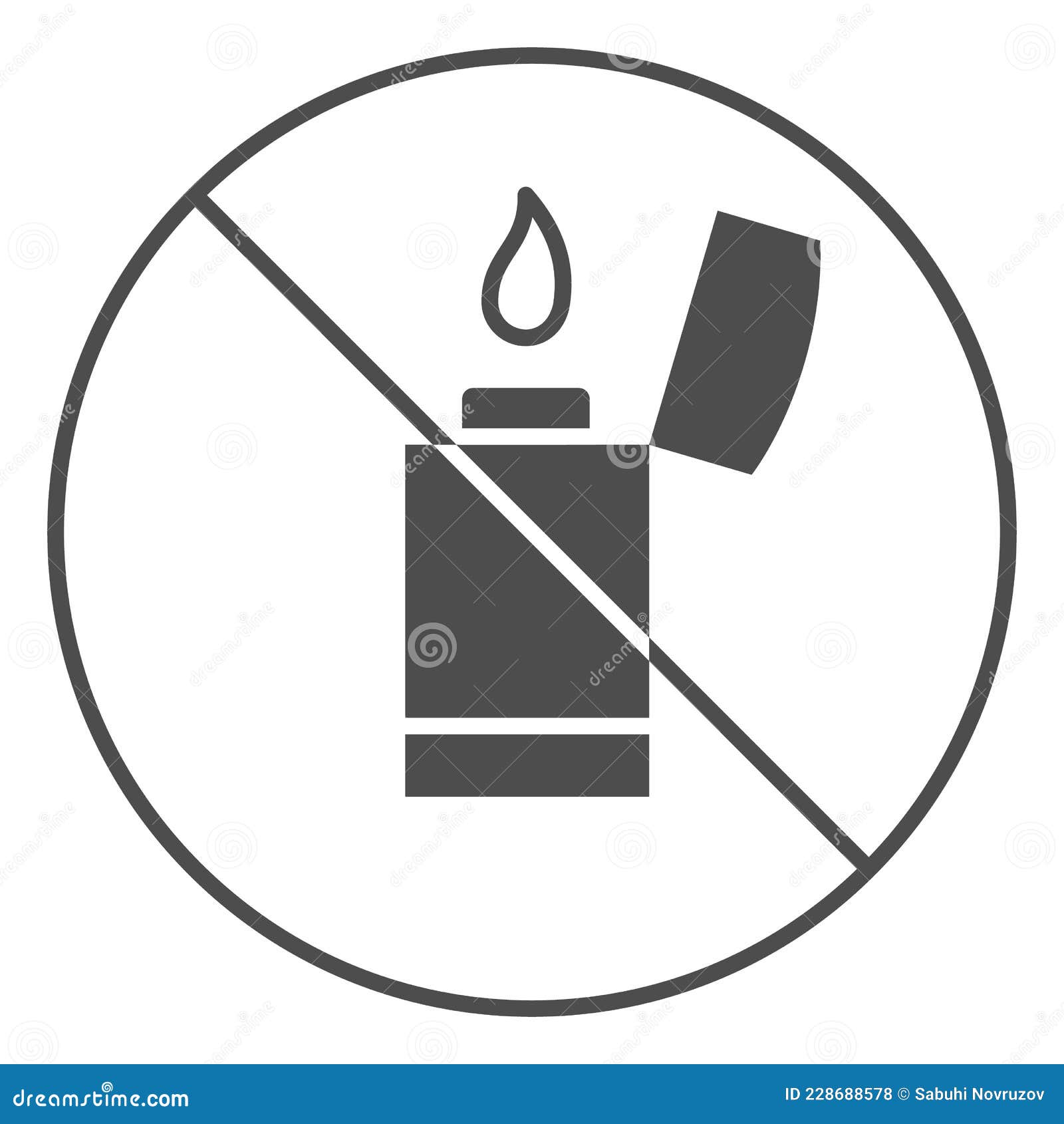 Flammable Items Prohibited Sign Solid Icon, Security Check Concept ...