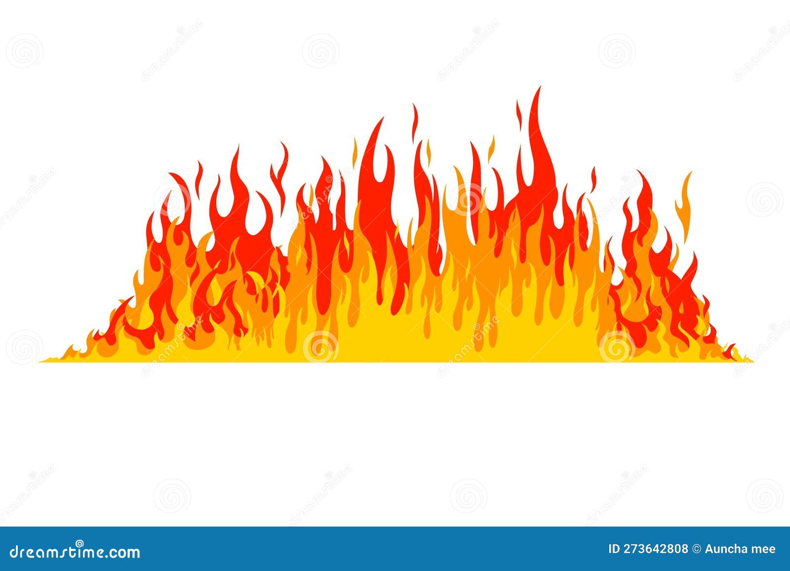 Flammable Line Blaze Hot Temperature Illustration Fire Flames on White ...