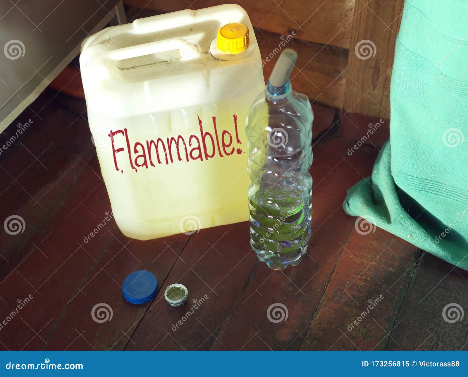 Flammable Liquid on a Floor Stock Image - Image of plastic, sunlight ...