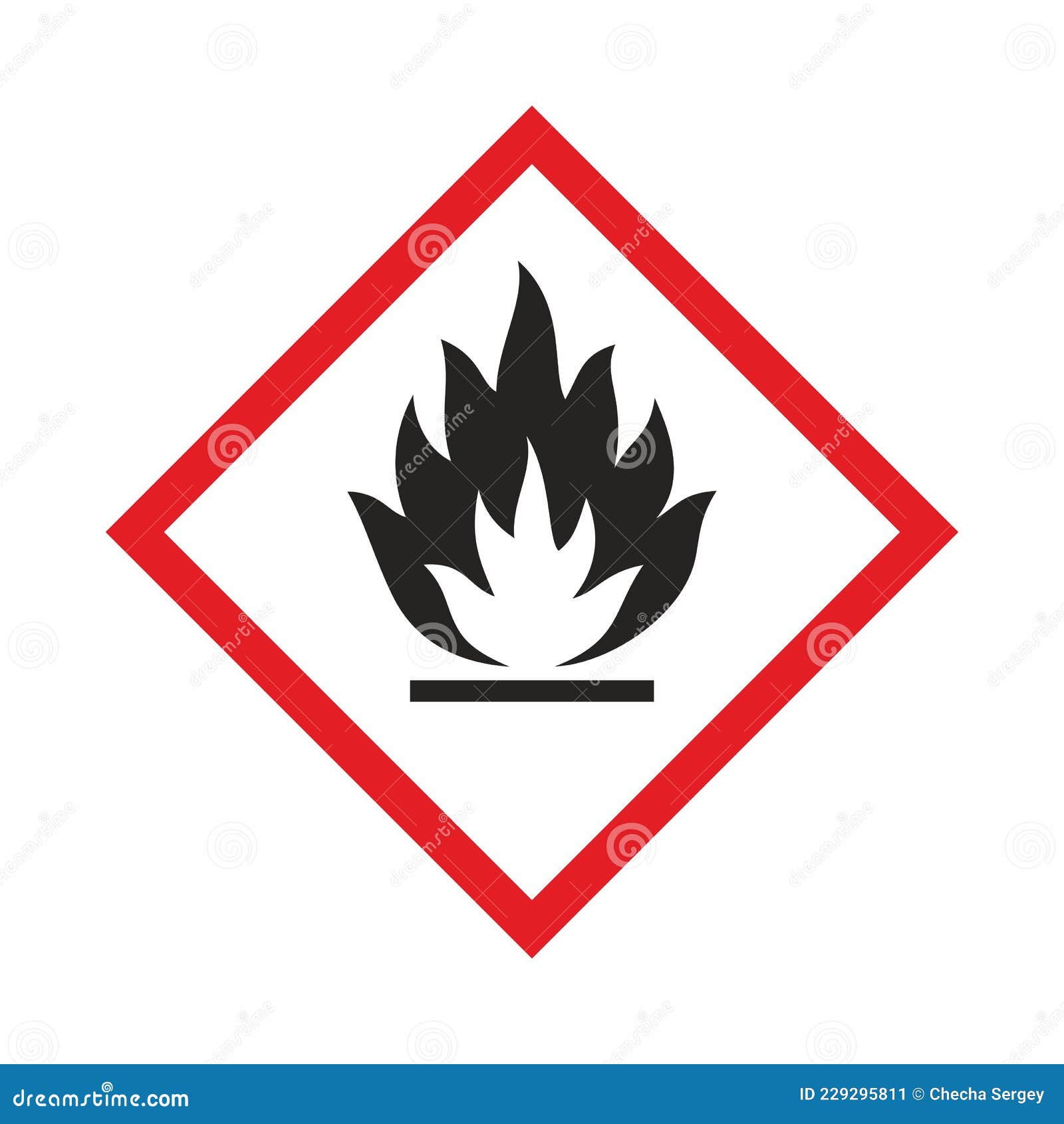 Flammable Liquid Sign. Flame Image. Stock Illustration - Illustration ...