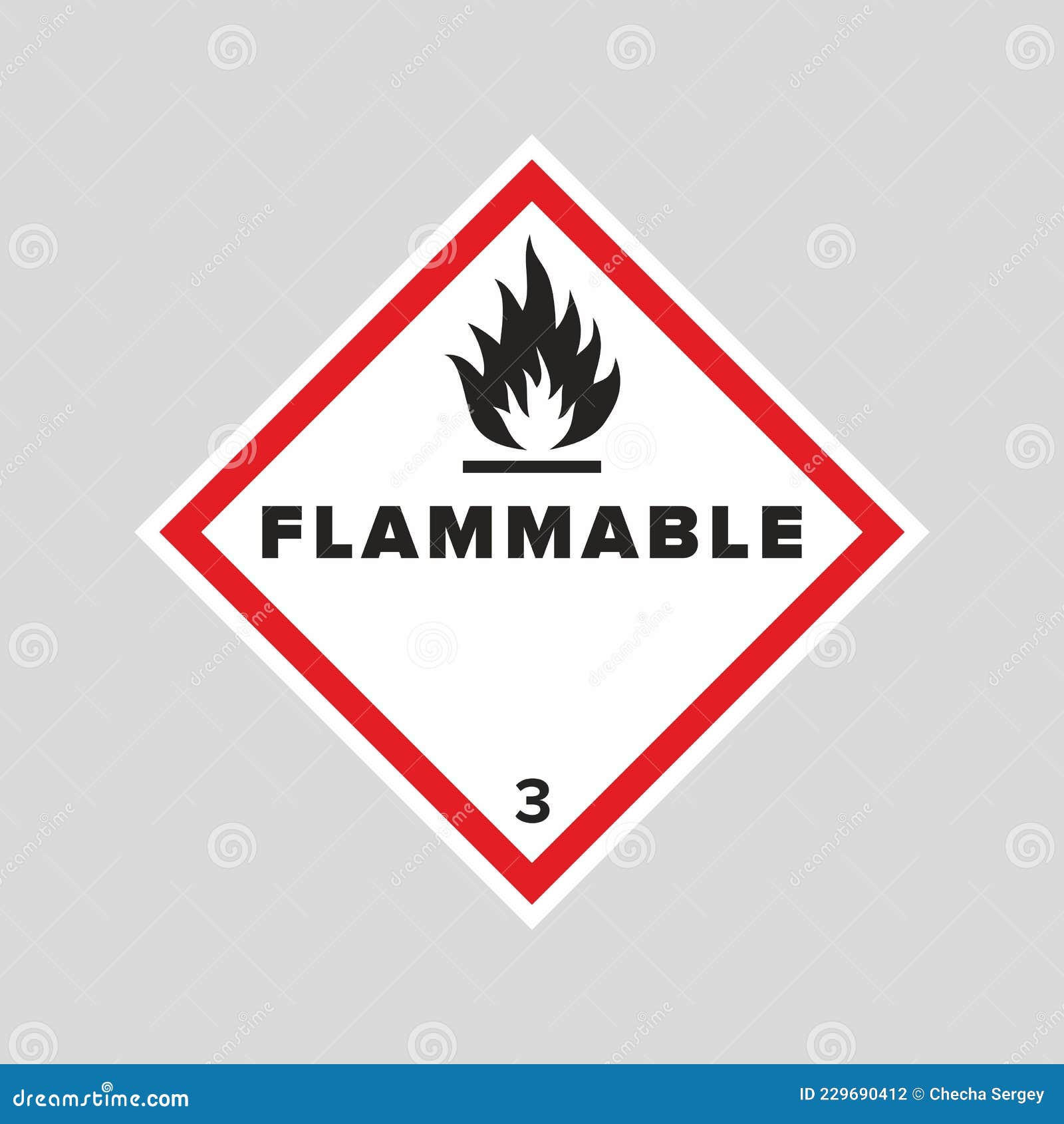 Flammable Liquid Sign. Flame Image. Stock Vector - Illustration of ...