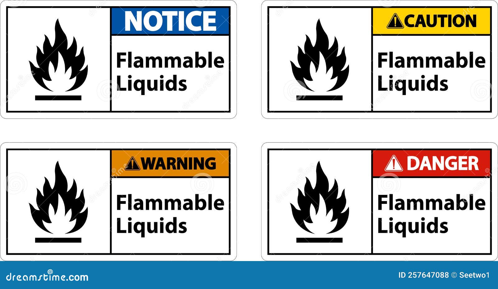 Flammable Liquids Sign on White Background Stock Vector - Illustration ...