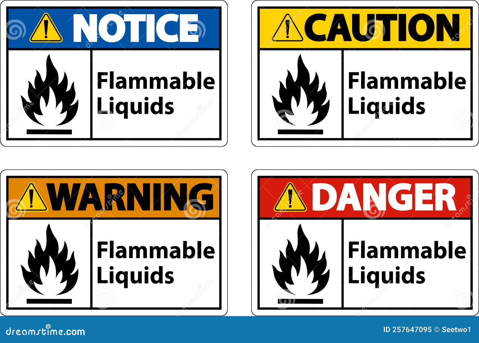 Flammable Liquids Sign on White Background Stock Vector - Illustration ...