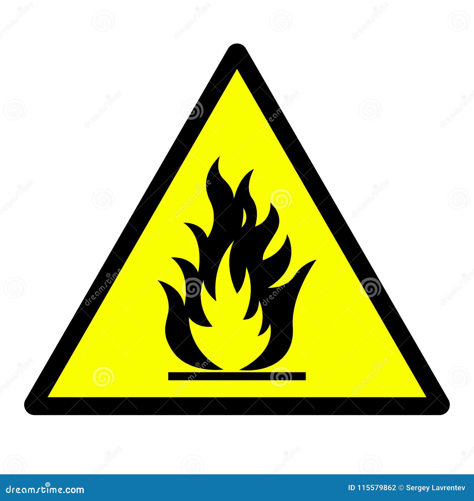 Flammable Material Hazard Sign Stock Vector - Illustration of black ...