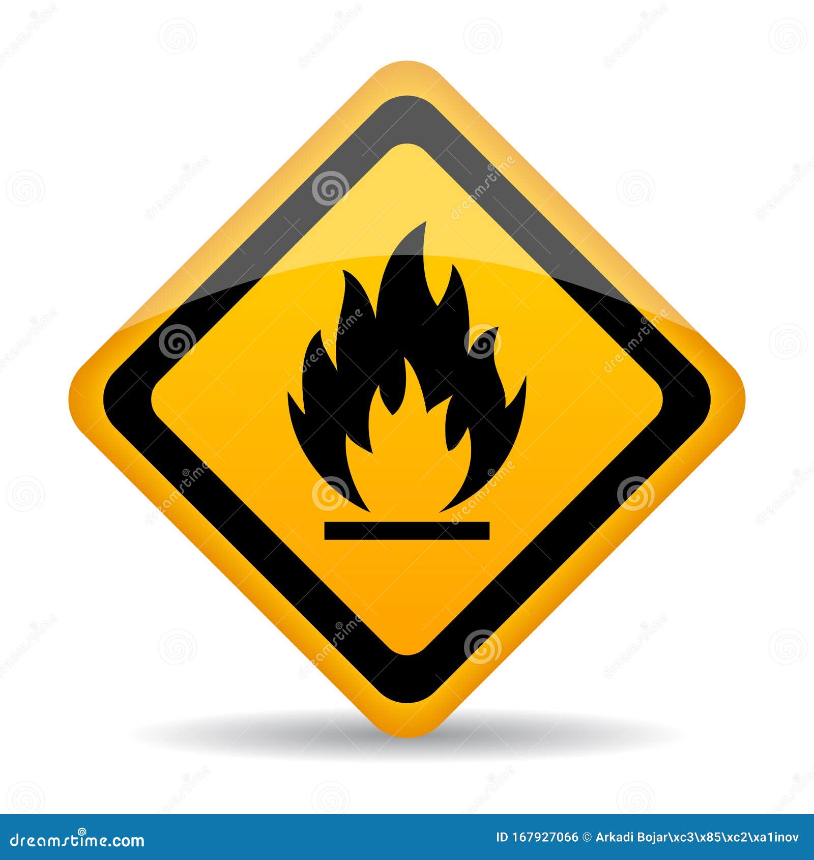 Flammable Caution Sign Fire Vector Isolated Danger Warning Icon ...