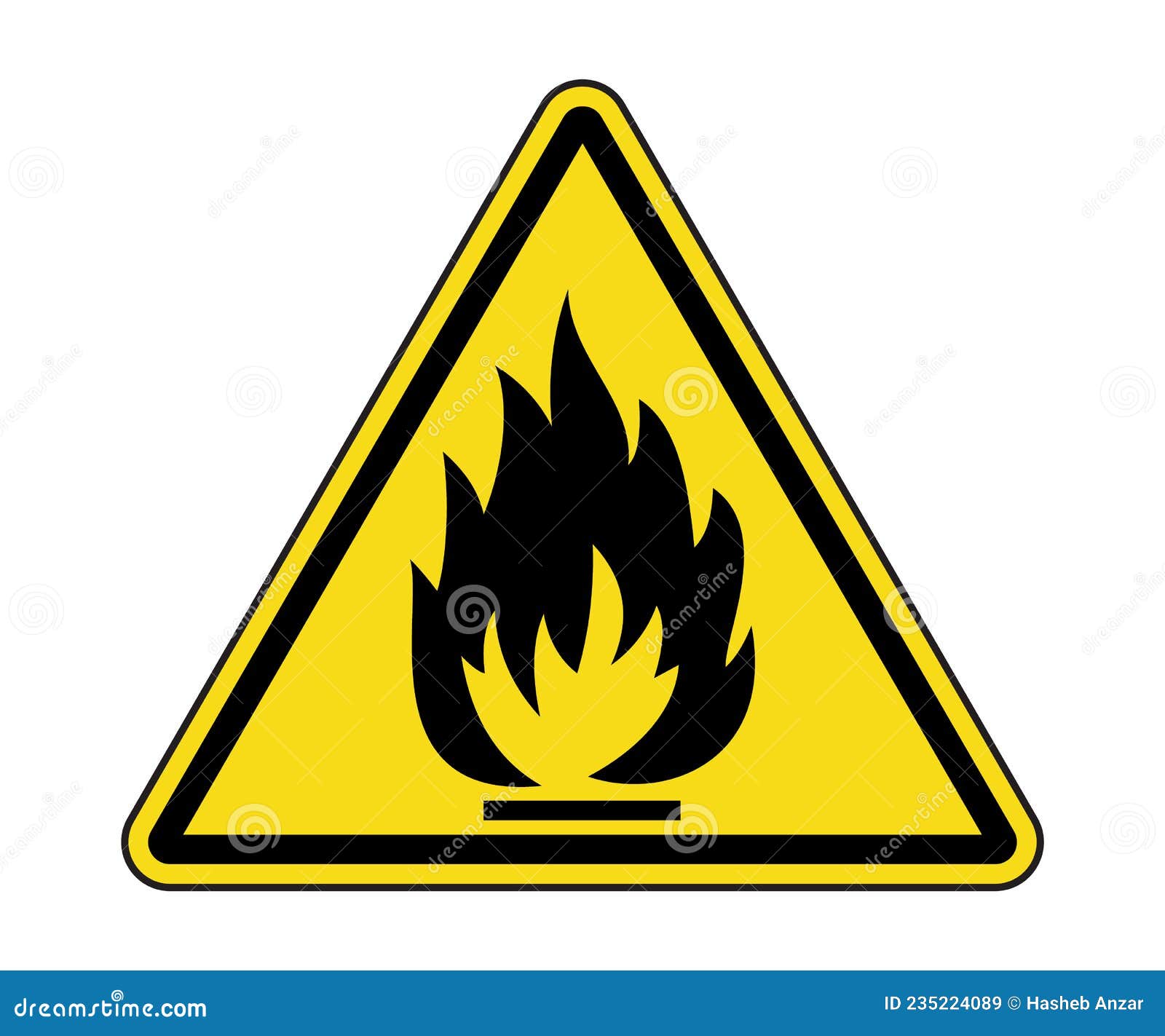 Flammable Material Warning Label, International Flammable Material ...