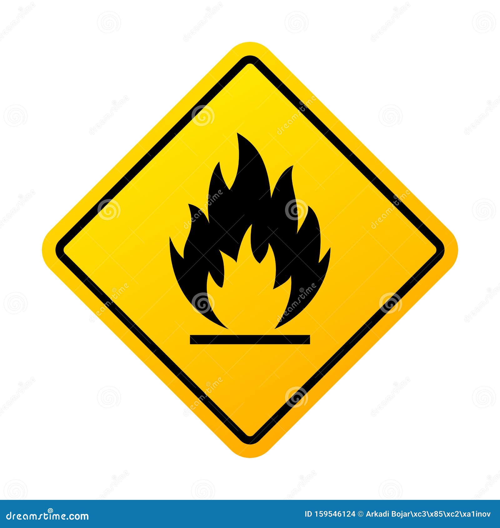 Flammable Materials Warning Sign Stock Vector - Illustration of banner ...