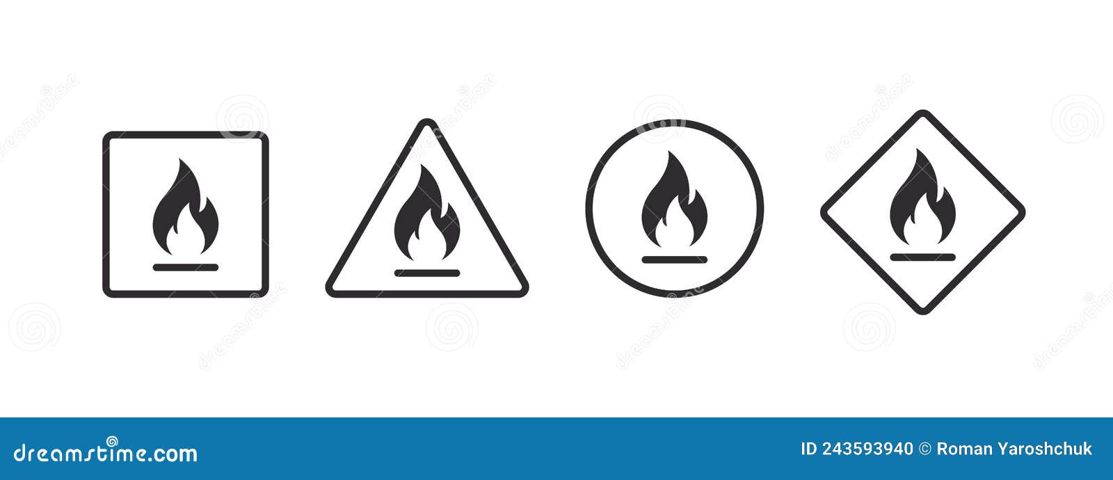 Flammable Materials Warning Sign, Caution Fire Sign Yellow, Gas Hazard ...