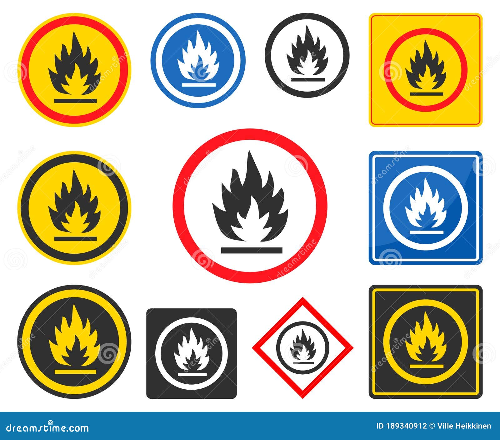 Flammable Packaging Icon. Flame Fire Logo Symbol. Warning Danger Sign ...