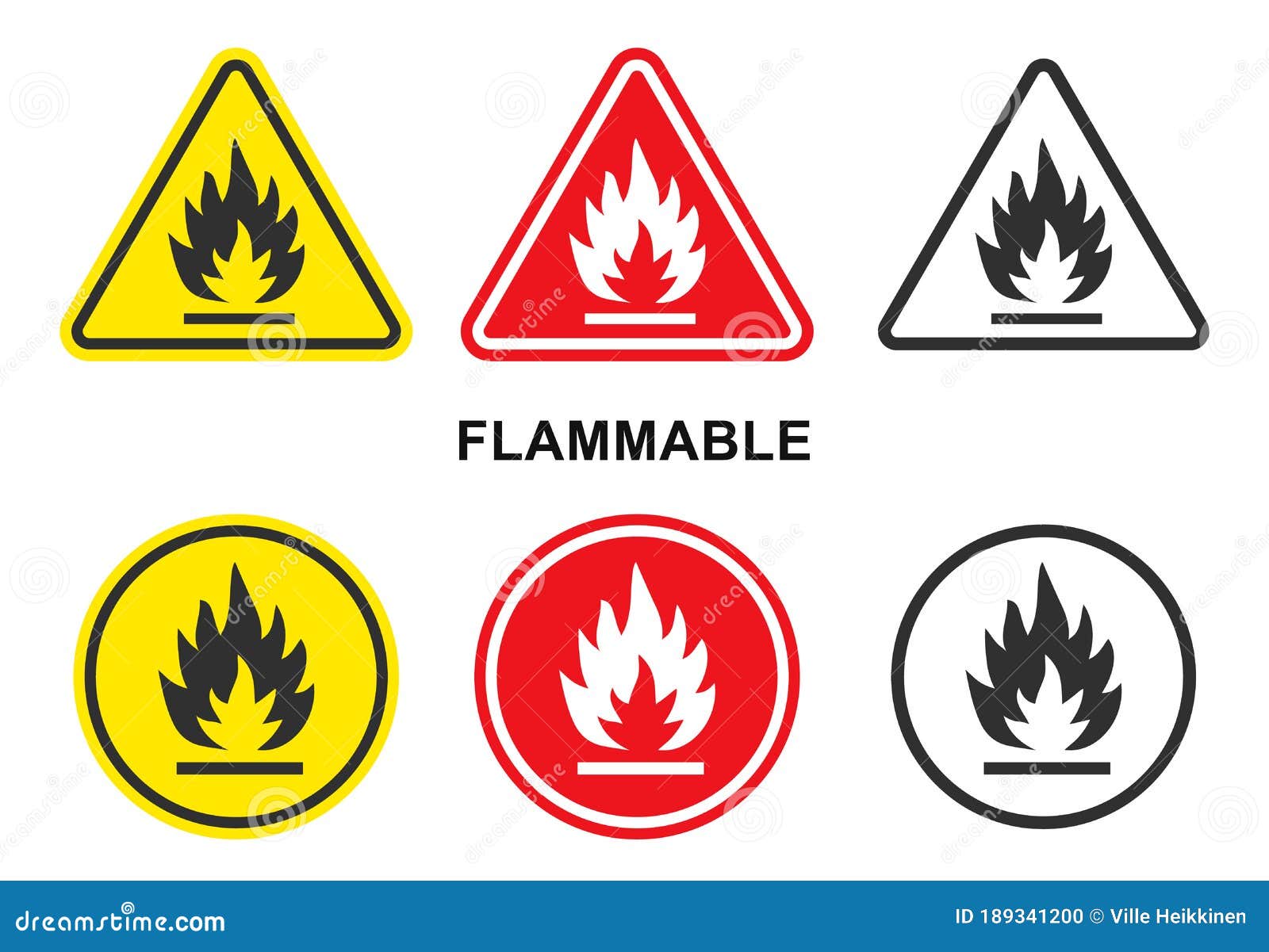 Flammable Packaging Icon. Flame Fire Logo Symbol. Warning Danger Sign ...
