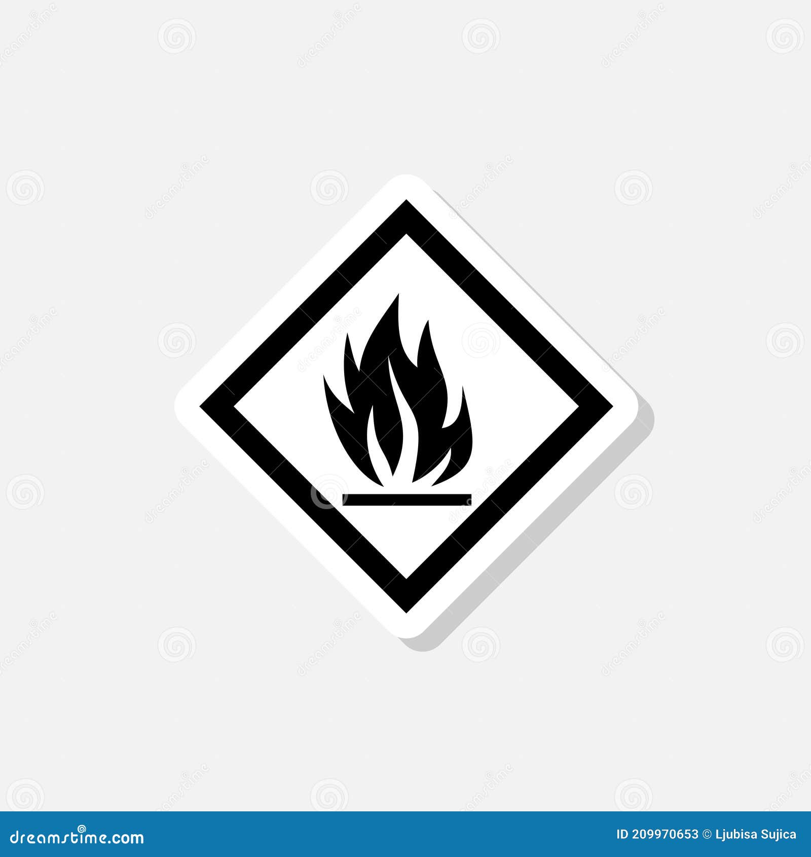 Flammable, Packaging Sign Icon Sticker Stock Vector - Illustration of ...