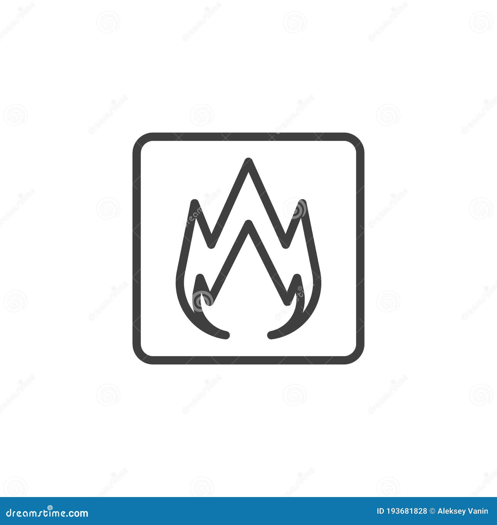 Flammable, Packaging Sign Line Icon Stock Vector - Illustration of ...